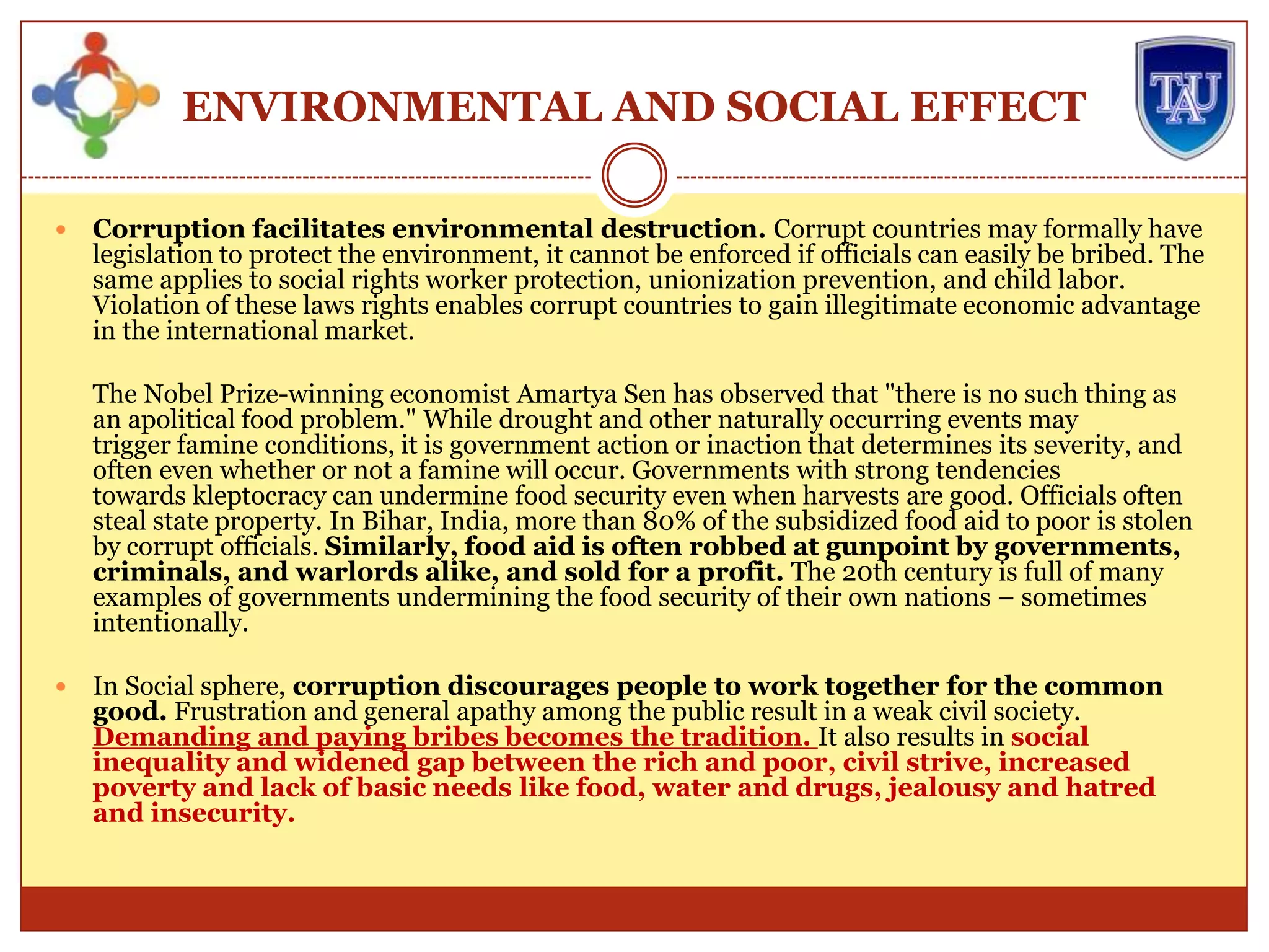 Impacts of corruption n definition | PPTX