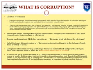 Impacts of corruption n definition | PPTX