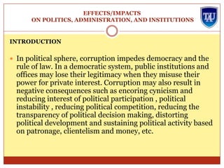 Impacts of corruption n definition | PPTX