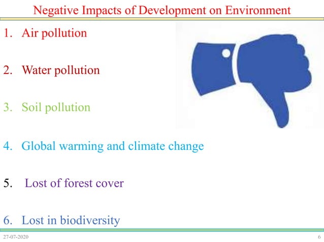 Impacts of development on environment | PPTX | Science
