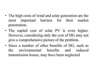 Impacts of distributed generation on electricity market | PPTX
