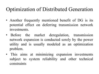 Impacts of distributed generation on electricity market | PPTX
