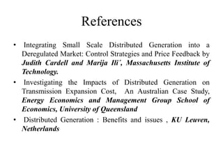 Impacts of distributed generation on electricity market | PPTX