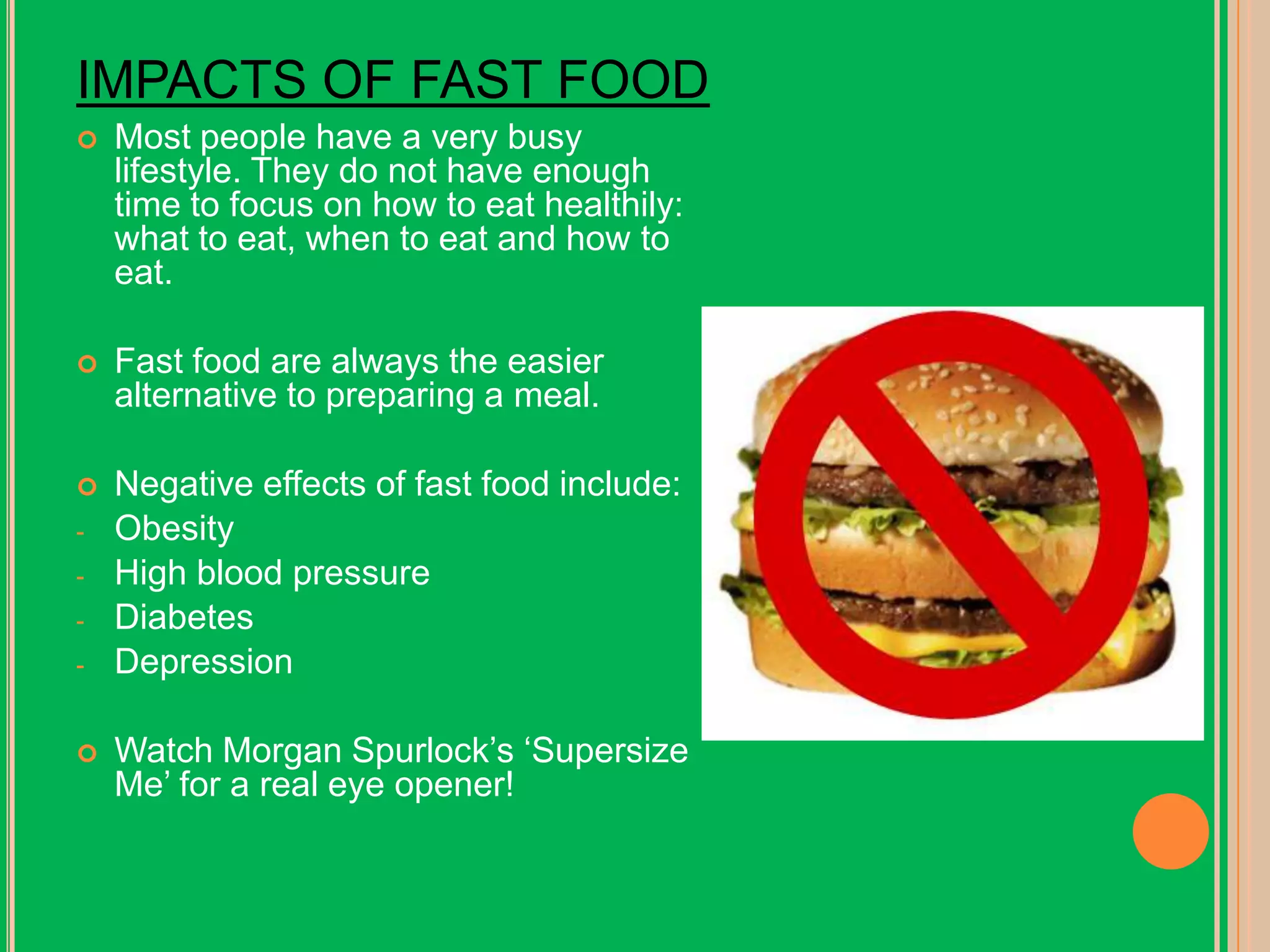 Impacts of fast food | PPTX