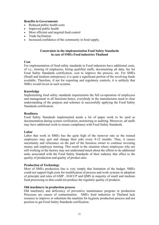 Impacts of food safety standards on processed (case study Thailand) | PDF
