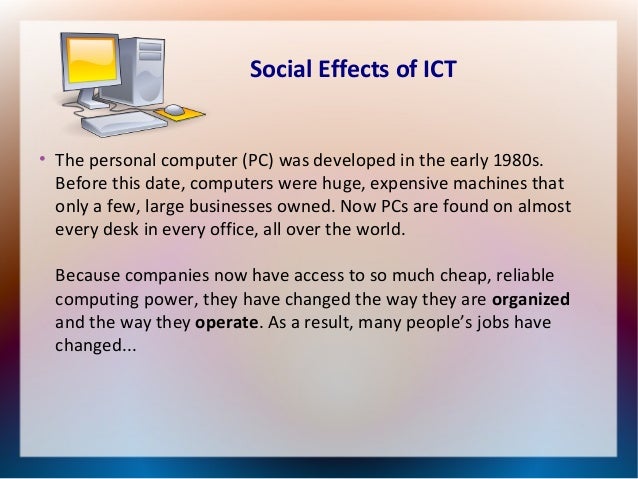Impacts of ICT on social effects
