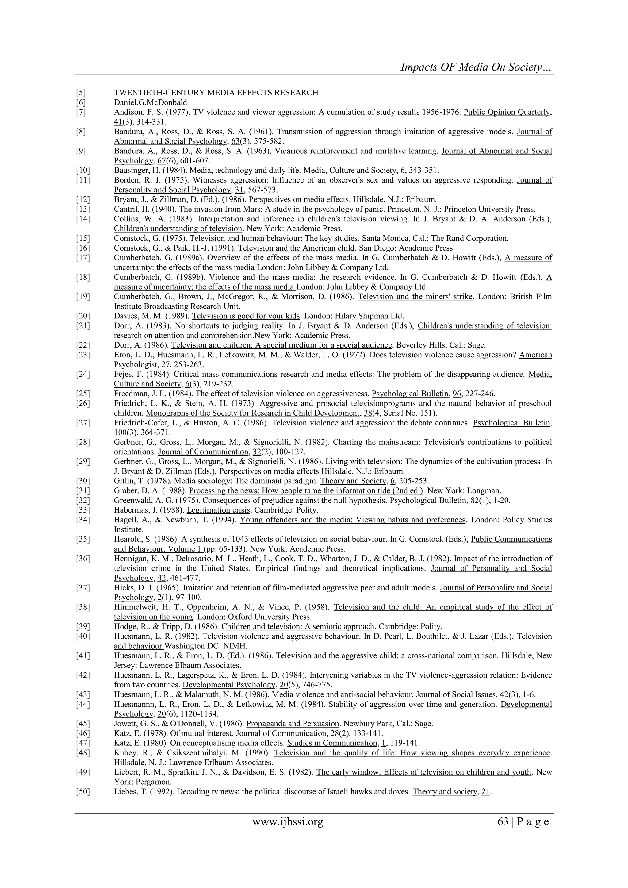Impacts OF Media On Society A Sociological Perspective | PDF