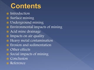 Impacts of mining | PPTX