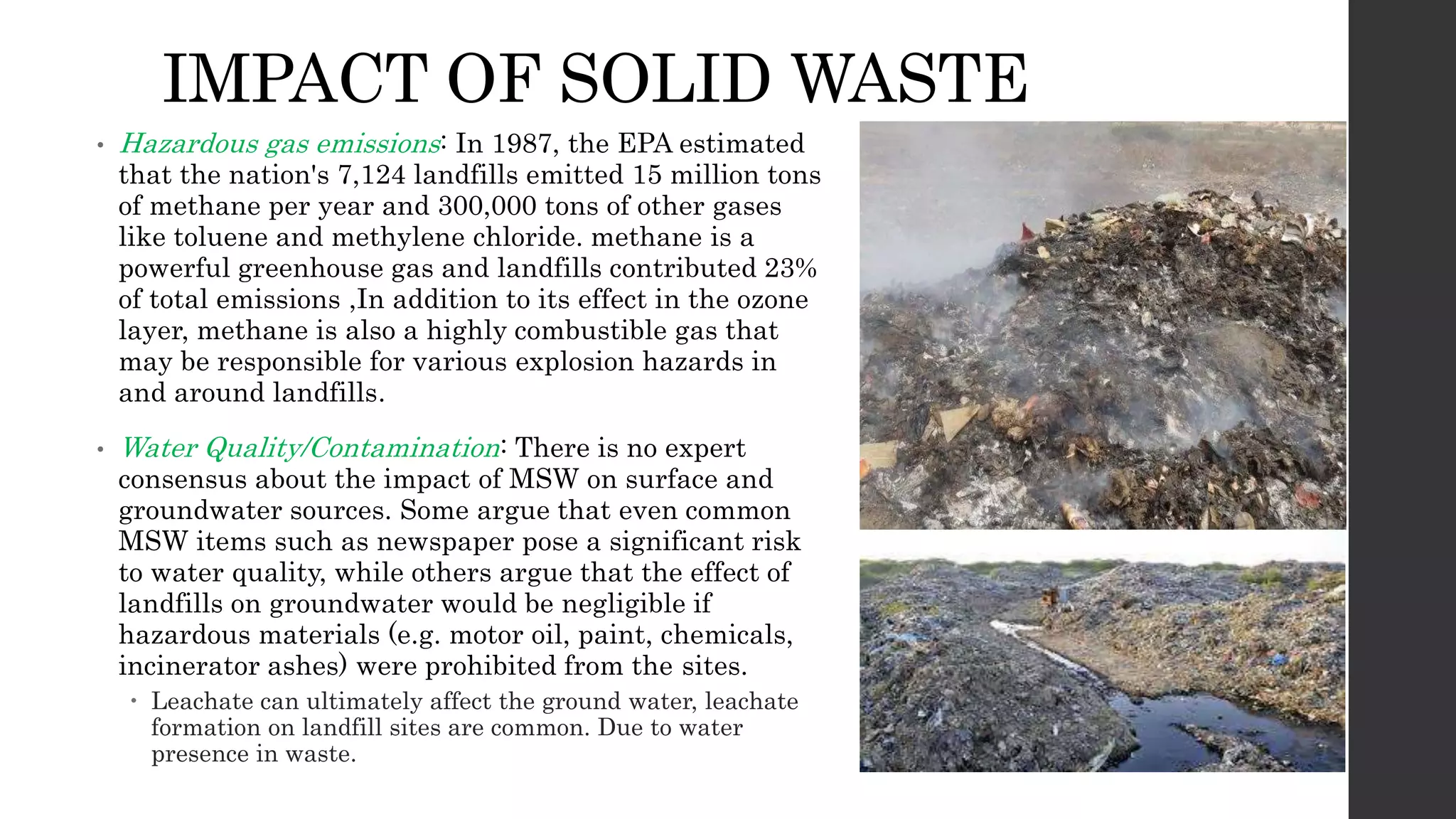 Impacts of solid waste(human, environment) | PPTX