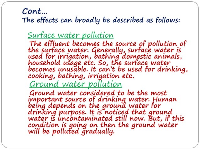 Impacts of Textile Effluent on Environment and their possible remedial ...