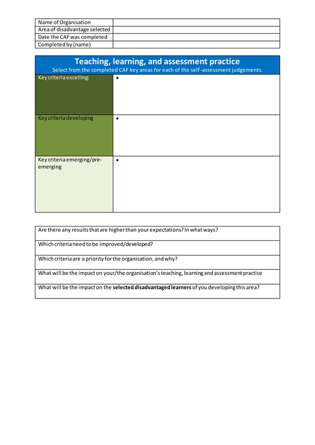 Impada O2_A3_Self-Assessment Report_template | PDF | Free Download
