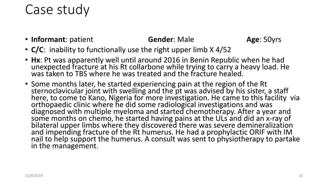 Impaired function of right upperlimb as a post surgical complication in ...