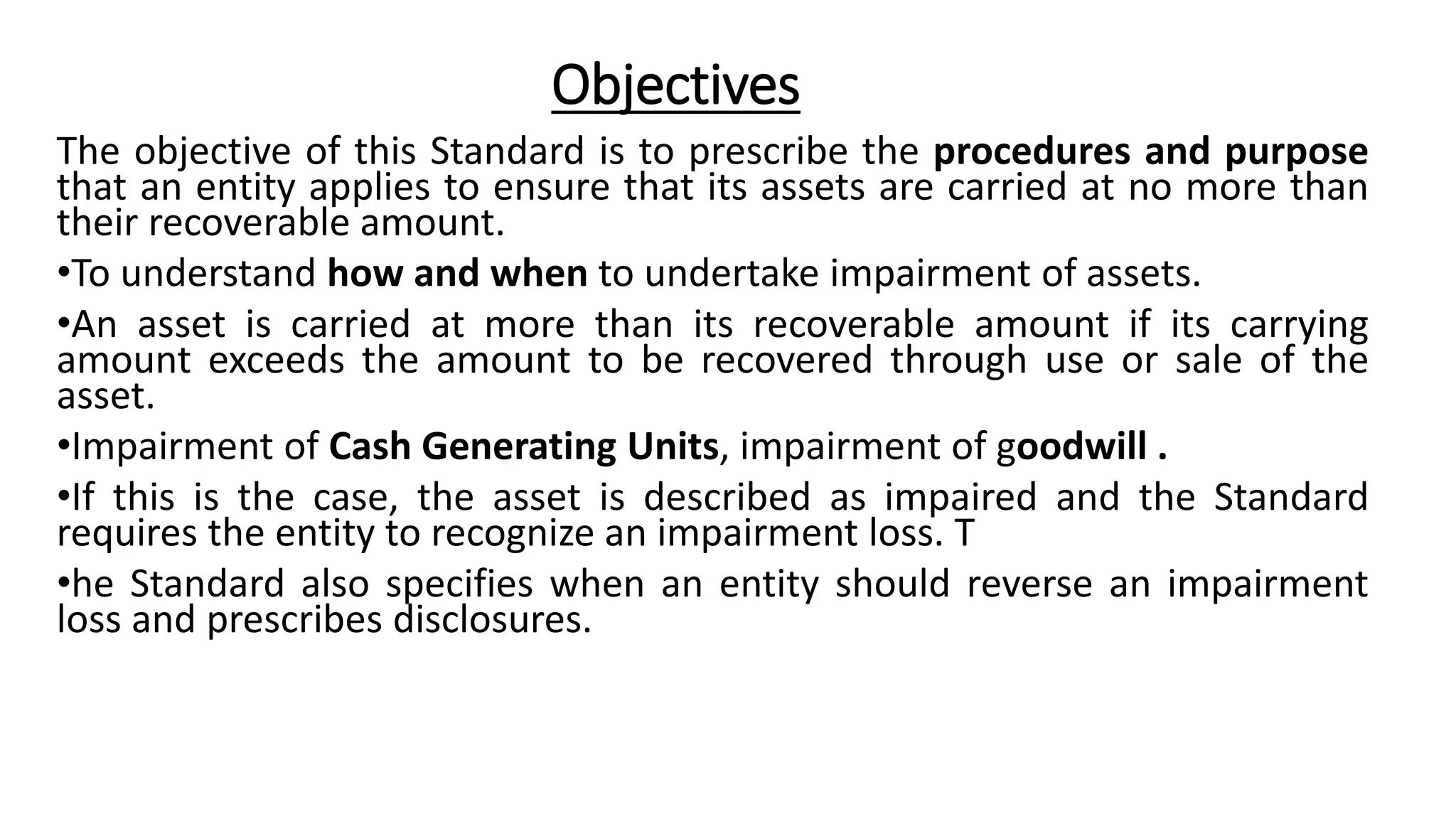 IMPAIRMENT OF ASSETS measurement basics. | PPTX | Stocks and Bonds ...