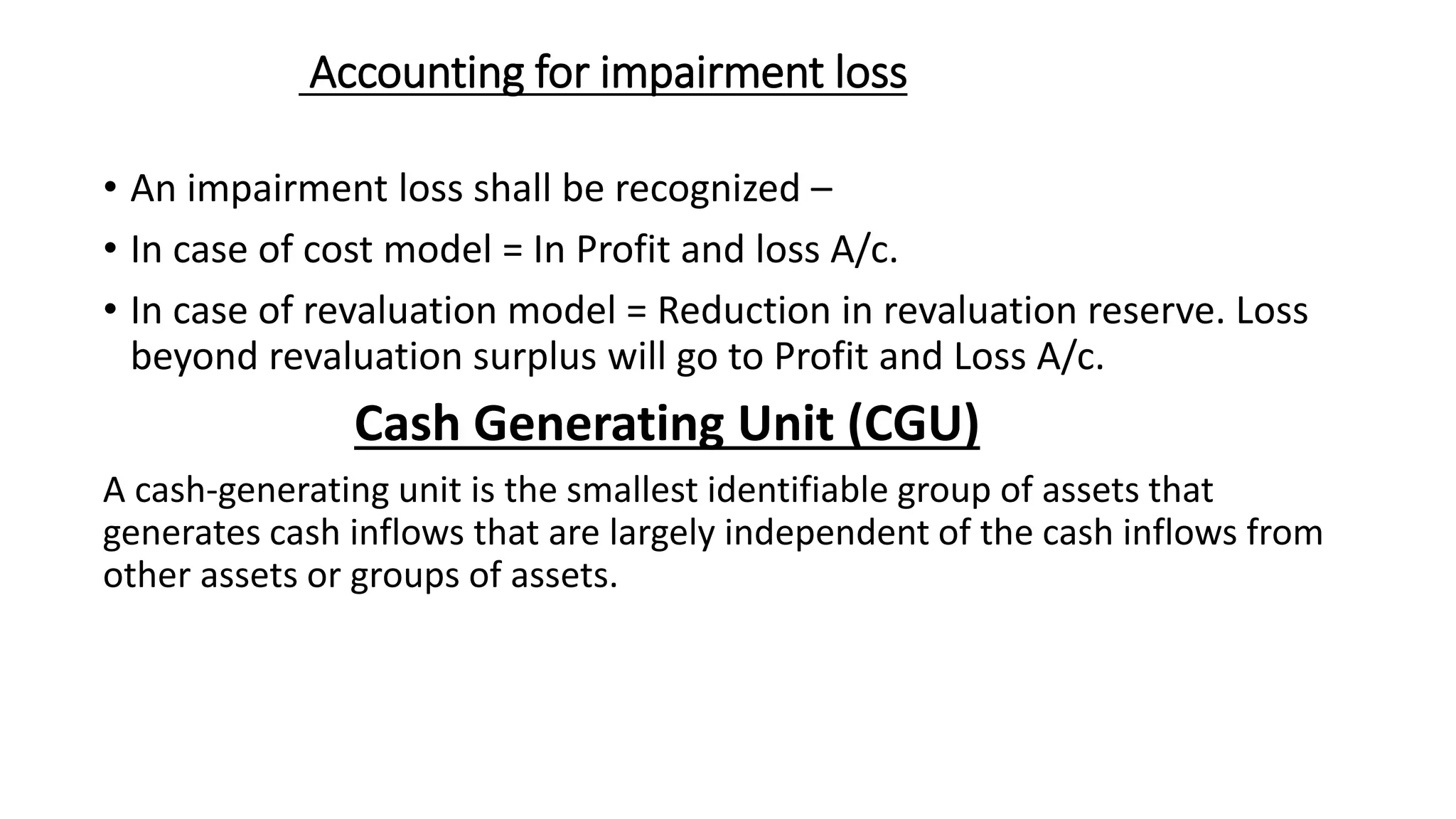 IMPAIRMENT OF ASSETS measurement basics. | PPTX | Stocks and Bonds ...