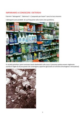 Impariamo A Conoscere I Detersivi | DOCX