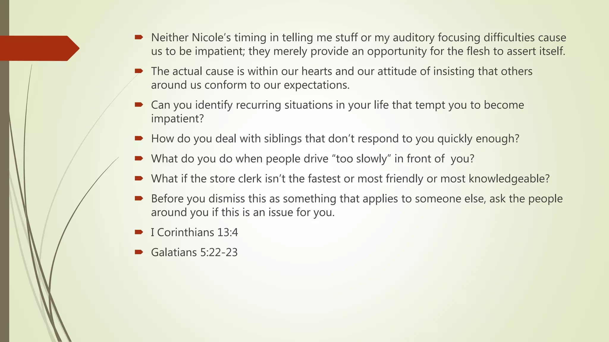 Impatience and irritability | PPT