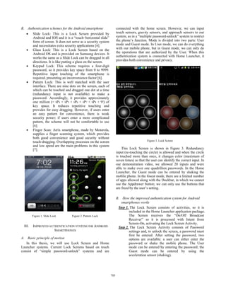 Design and Implementation of Improved Authentication System for Android Smartphone Users | PDF