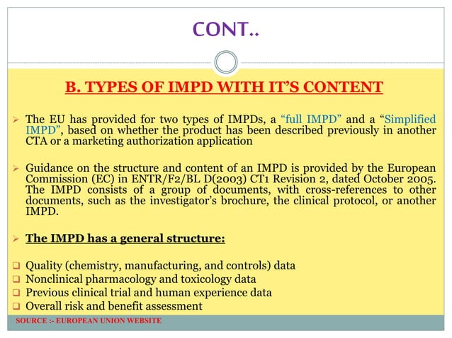INVESTIGATIONAL MEDICINAL PRODUCT DOSSIER & INVESTIGATION BROCHURE ...