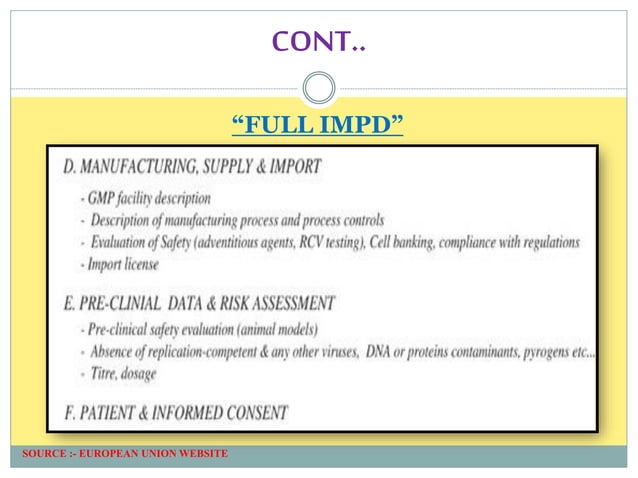 INVESTIGATIONAL MEDICINAL PRODUCT DOSSIER & INVESTIGATION BROCHURE ...