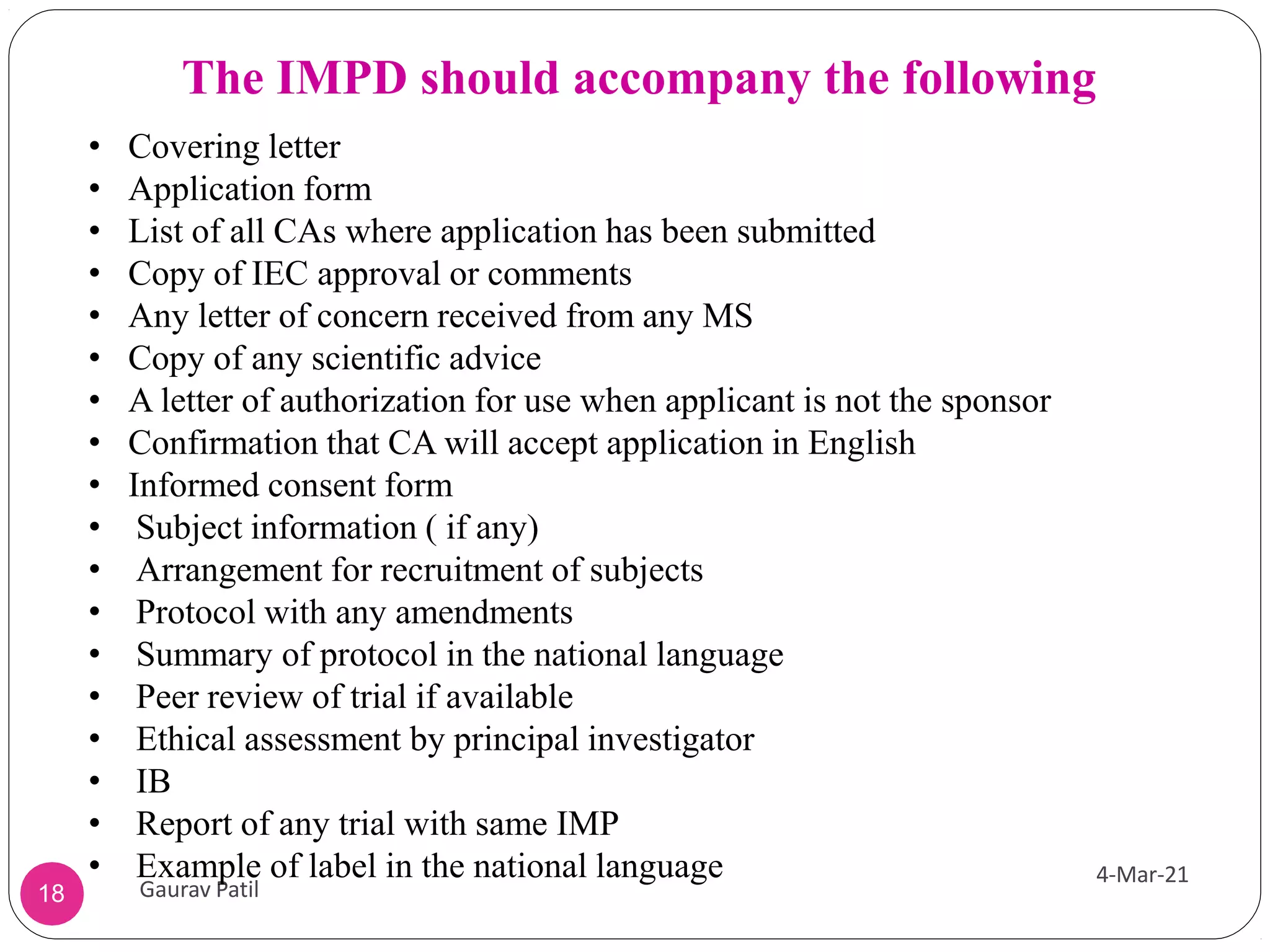 investigational medicinal product dossier and Dossier. | PPTX