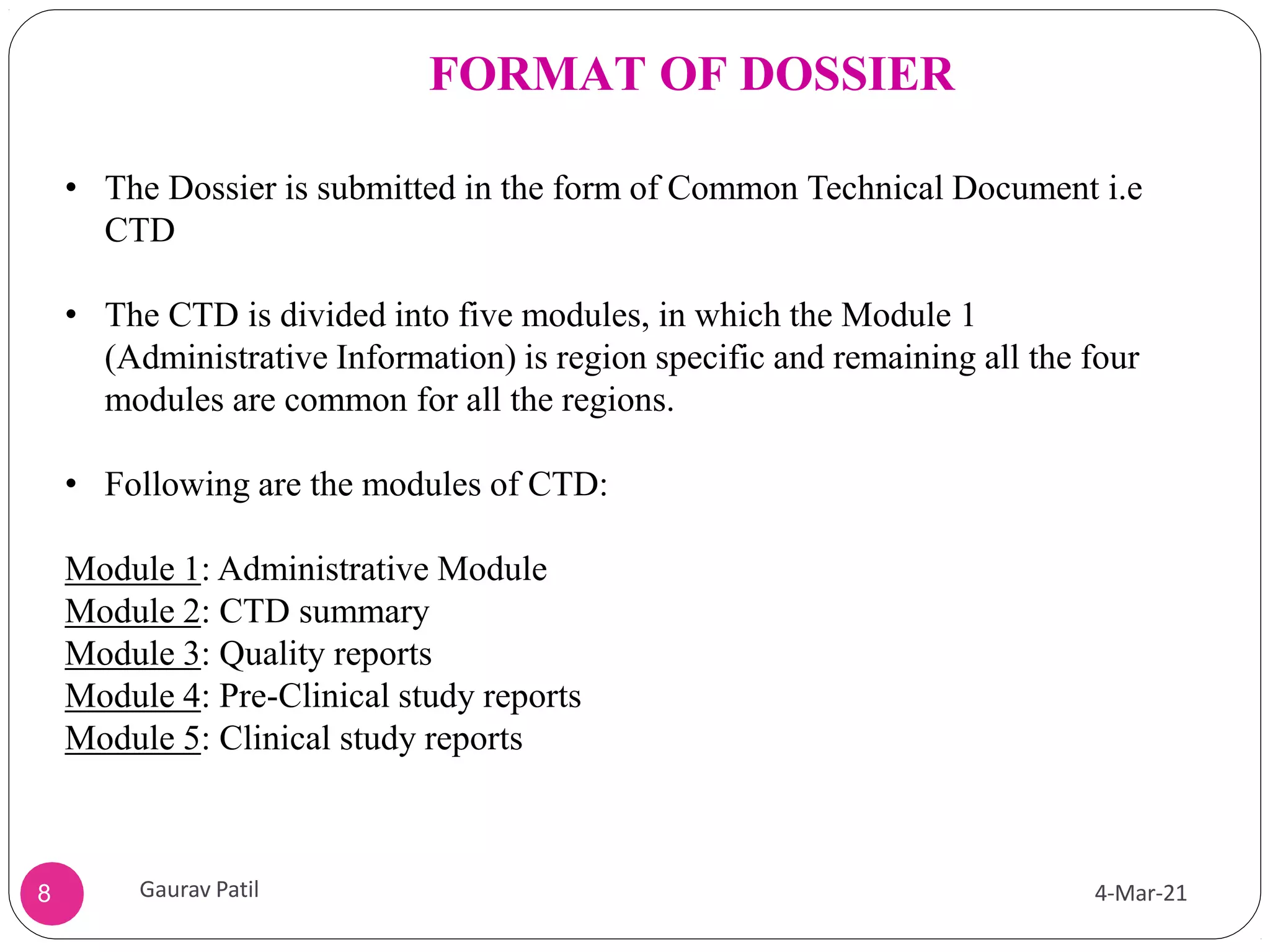 investigational medicinal product dossier and Dossier. | PPTX