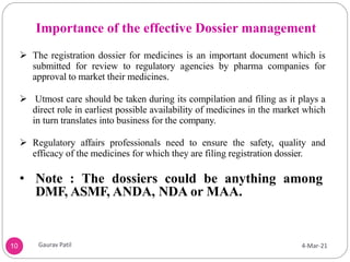 investigational medicinal product dossier and Dossier. | PPTX