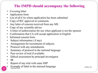 investigational medicinal product dossier and Dossier. | PPTX