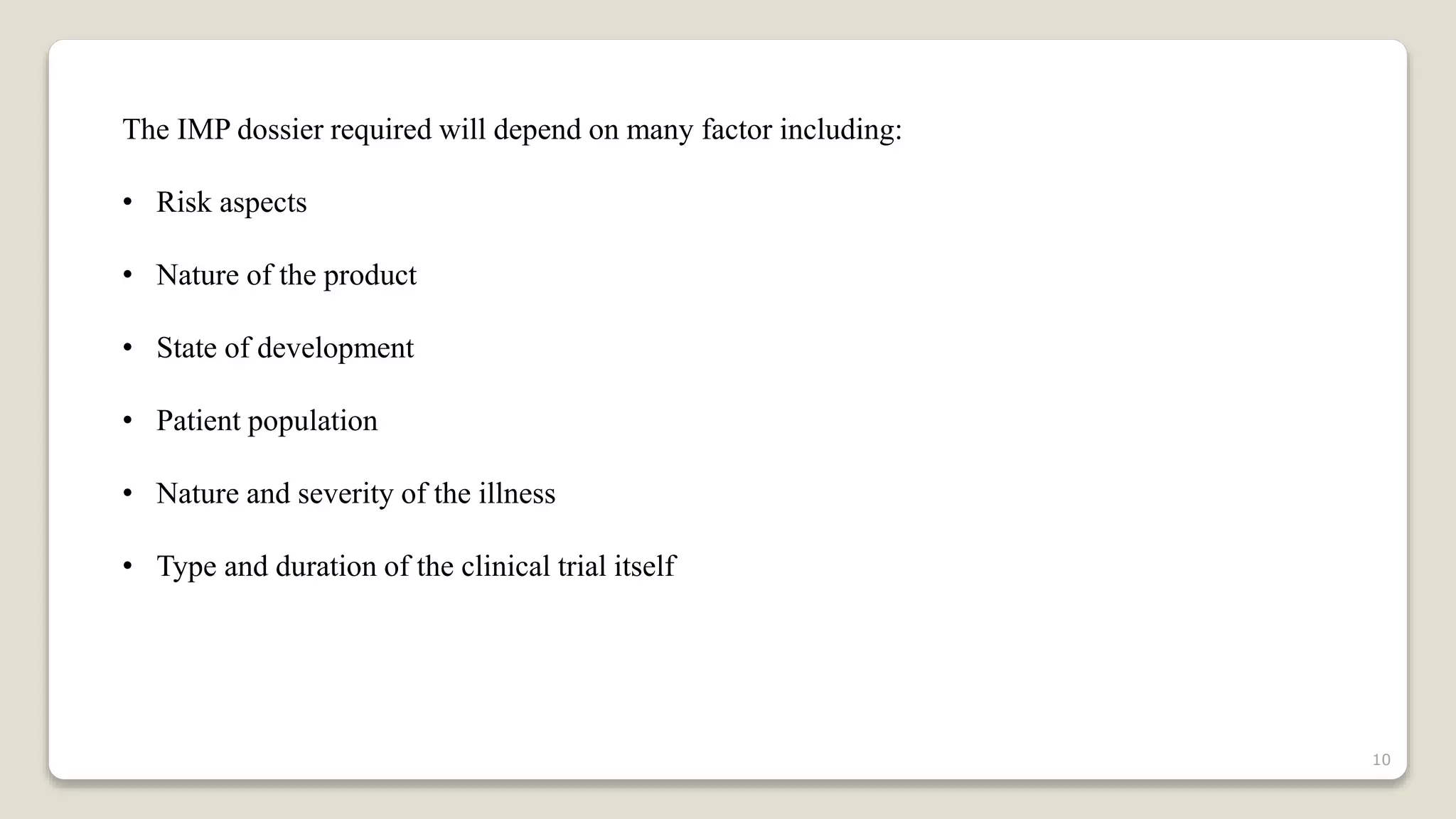 Investigation of Medicinal Product Dossier (IMPD) and Investigator ...