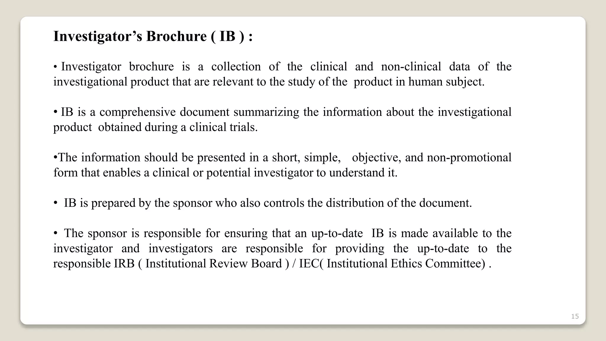 Investigation of Medicinal Product Dossier (IMPD) and Investigator ...