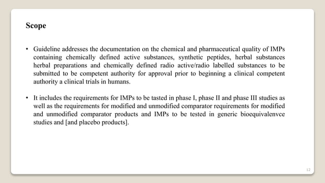 Investigation of Medicinal Product Dossier (IMPD) and Investigator ...