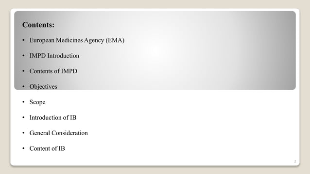 Investigation of Medicinal Product Dossier (IMPD) and Investigator Brochure (IB) | PPTX ...