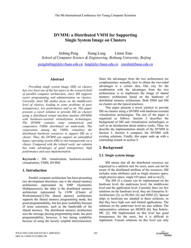 Imp (distributed vmm) | PDF