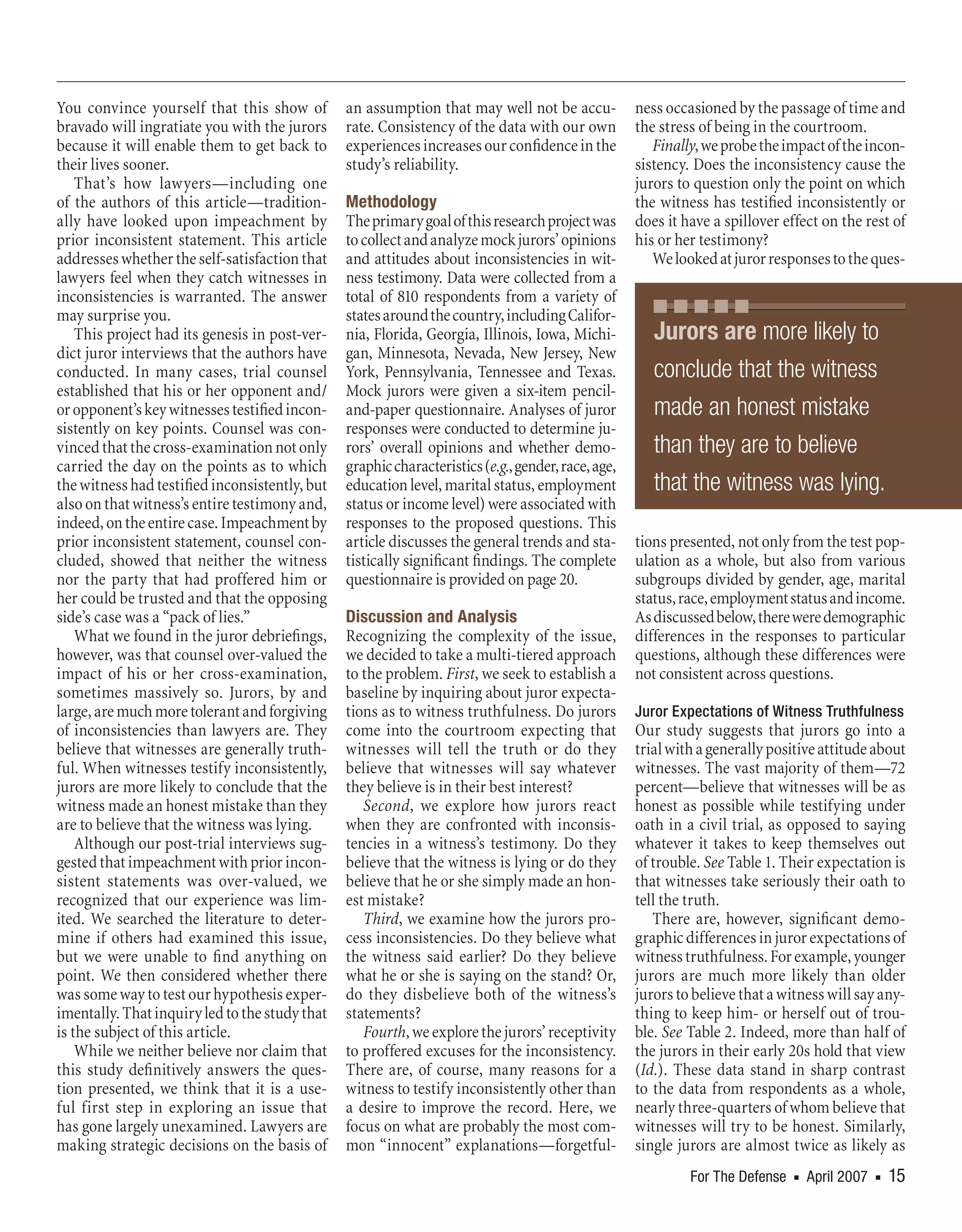 Impeaching With Prior Inconsistent Statements | PDF | Law