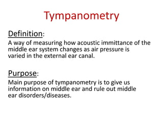 Impedance audiometry | PPTX