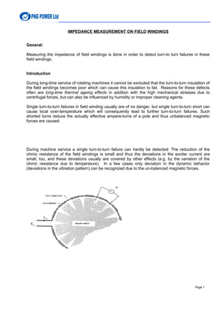 Impedance measurement of field windings | DOC