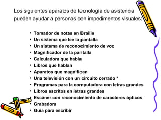 Impedimentos Visuales | PPT