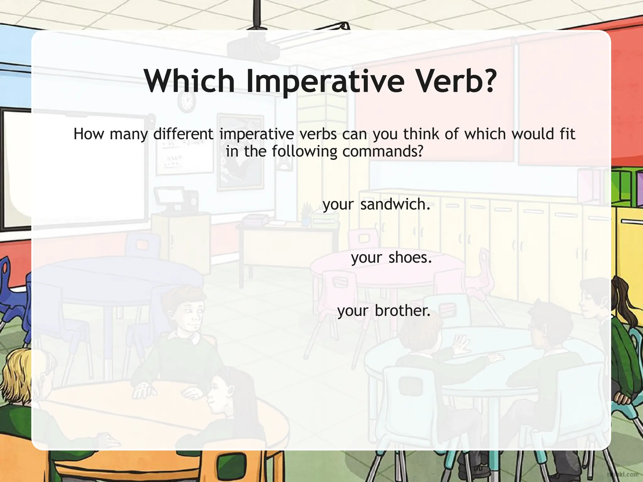 Imperatives verbs through commnads in different situation | PPT