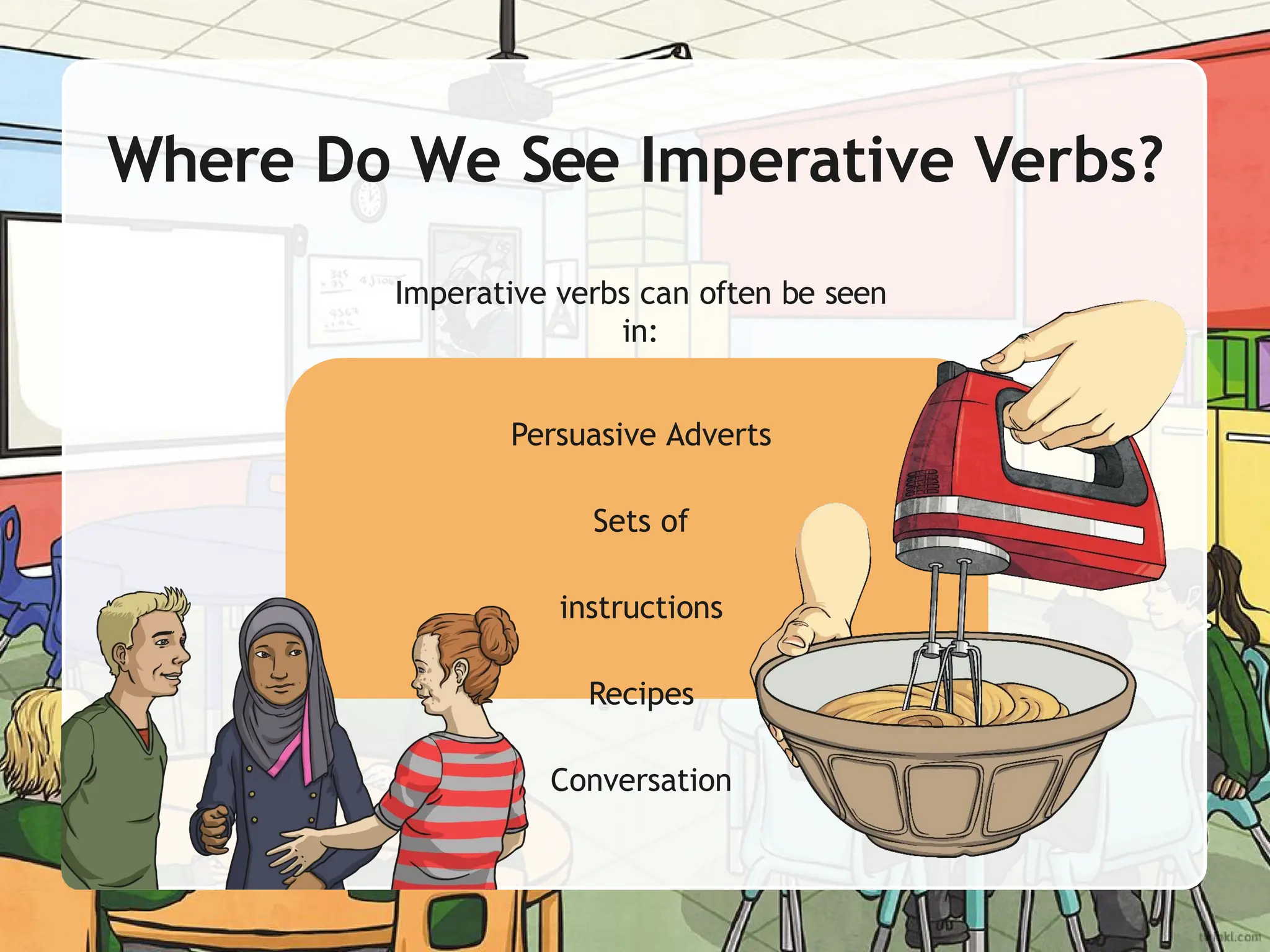 Imperatives verbs through commnads in different situation | PPT