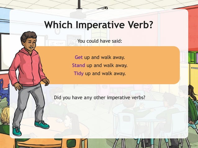 Imperatives verbs through commnads in different situation | PPT