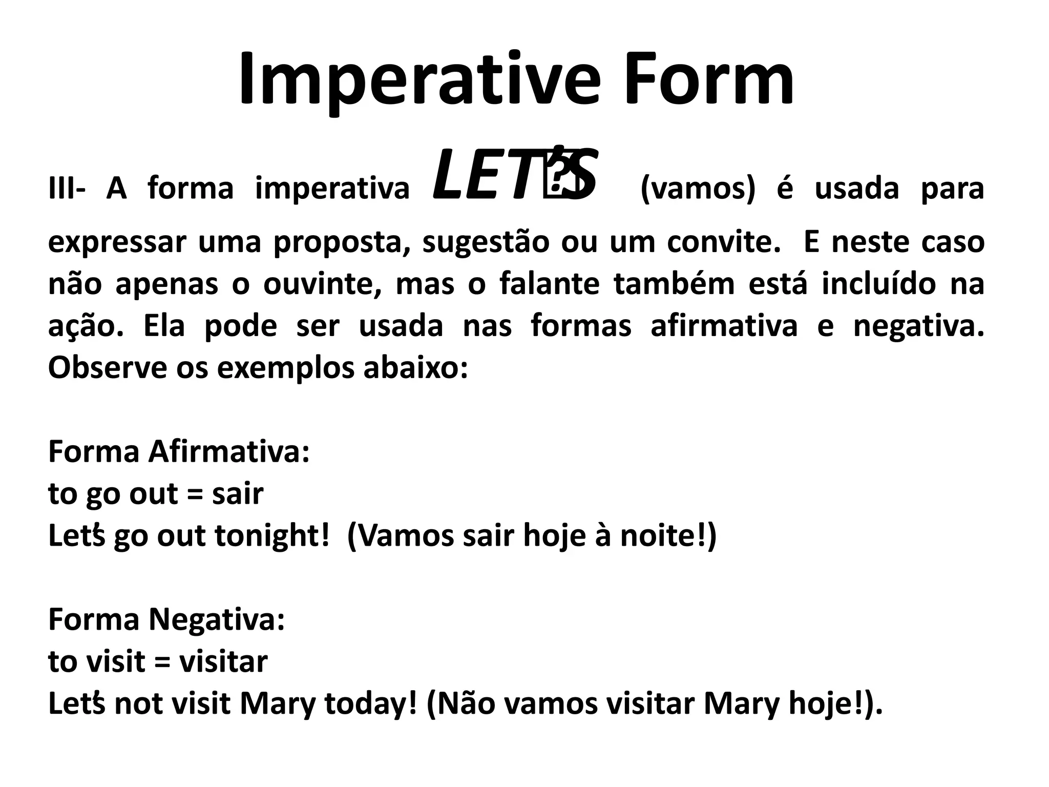 Imperative form | PPTX | Programming Languages | Computing