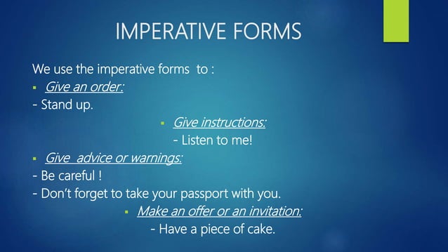Imperative forms | PPTX