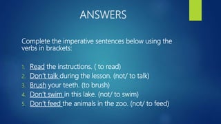 Imperative forms | PPTX