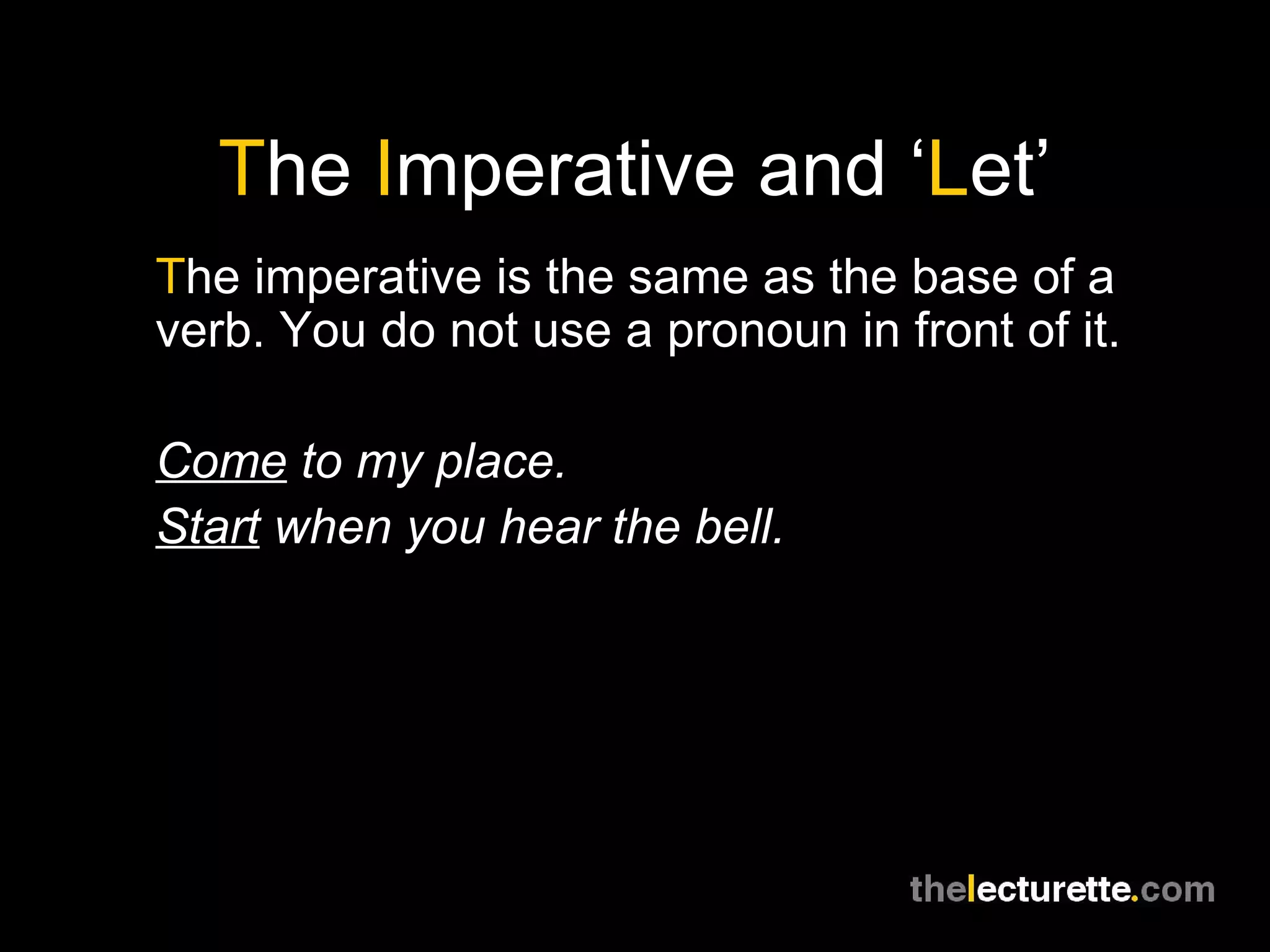 The Imperative and 'Let' | PPT