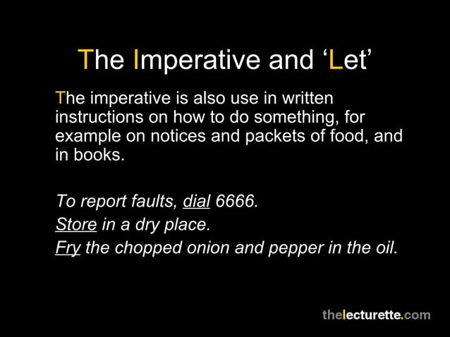 The Imperative and 'Let' | PPT