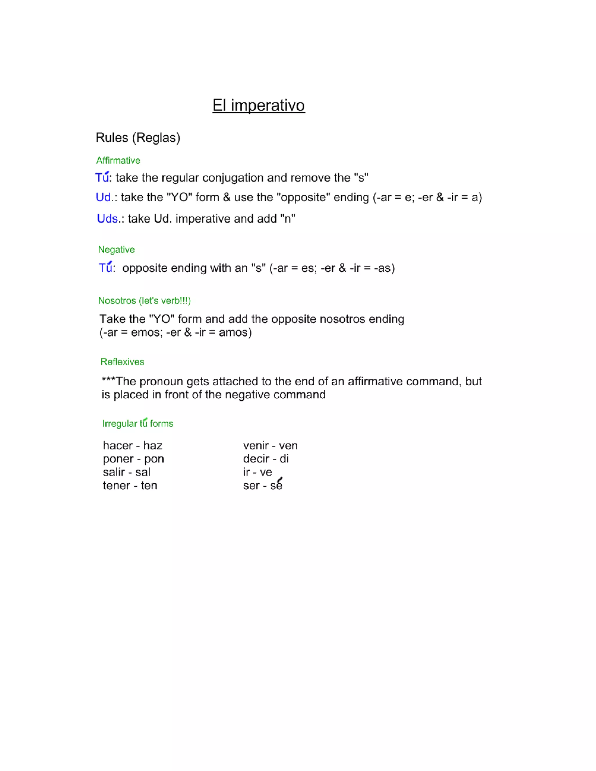 Commands in Spanish | DOC