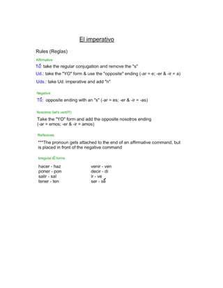 Commands in Spanish | PDF