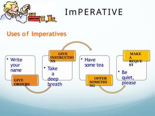 IMPERATIVES ENGLISH GRAMMAR FOR BEGINNERS | PPTX