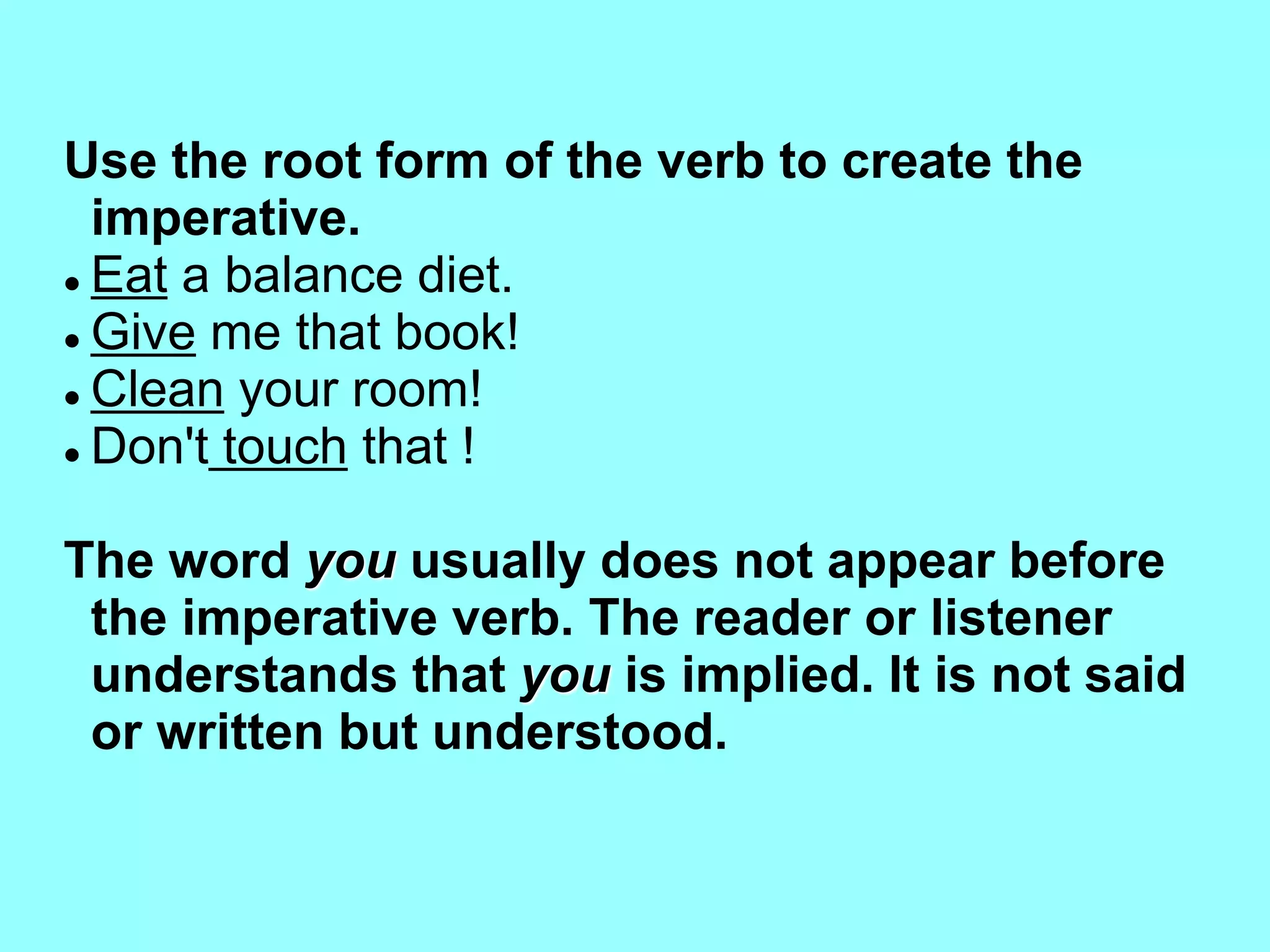 Imperatives grammar-drills-grammar-guides 116157 | PPT