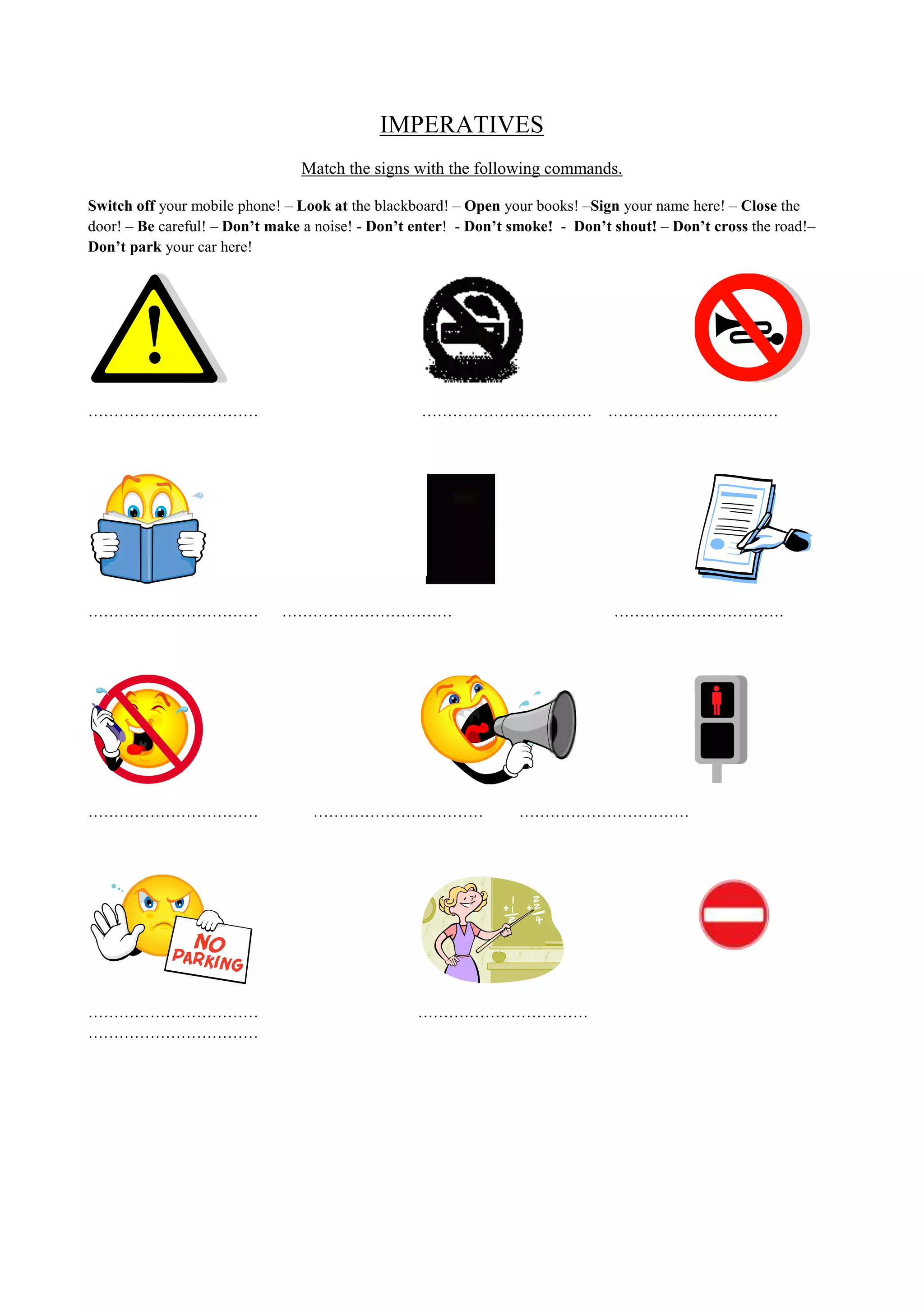 Imperatives commands sentences | DOCX