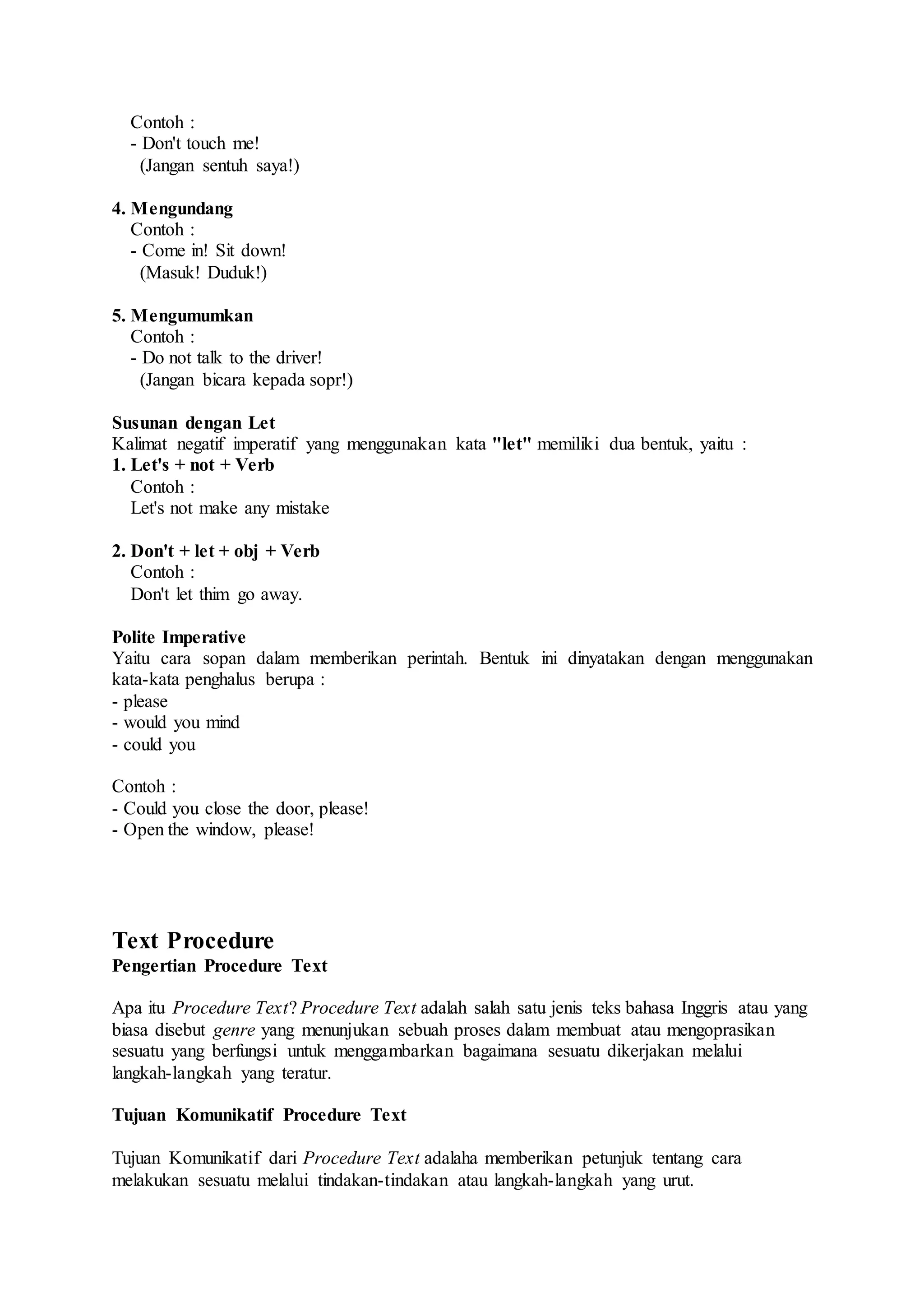 Imperative sentence | DOCX